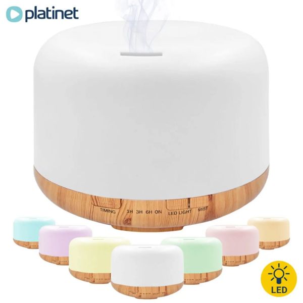 Platinet Aroma Diffuser HumidiFier with RGB Milky Wood Base